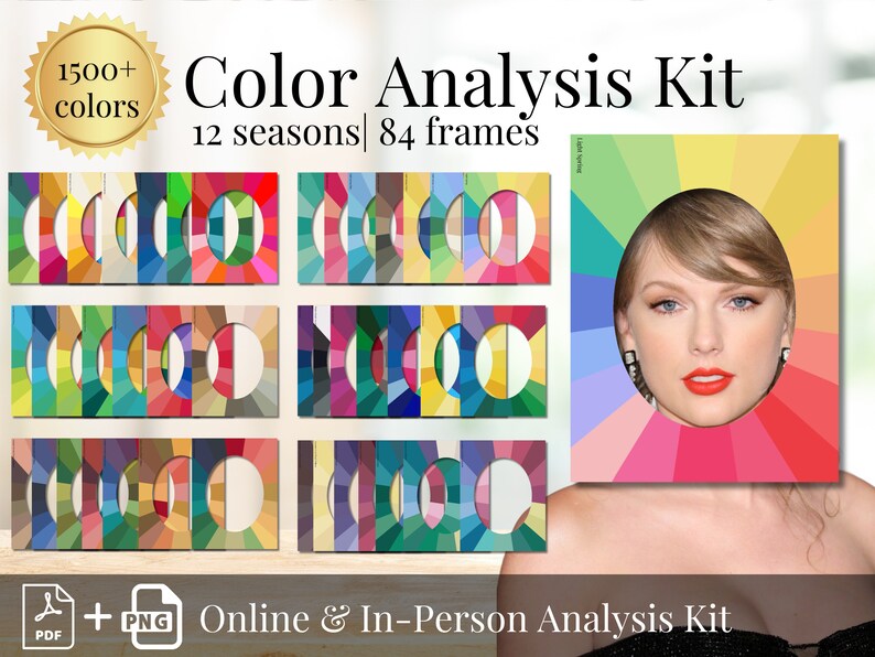 Color Analysis Kit for Virtual and Diy Use Frames for All 12 Seasons US ...