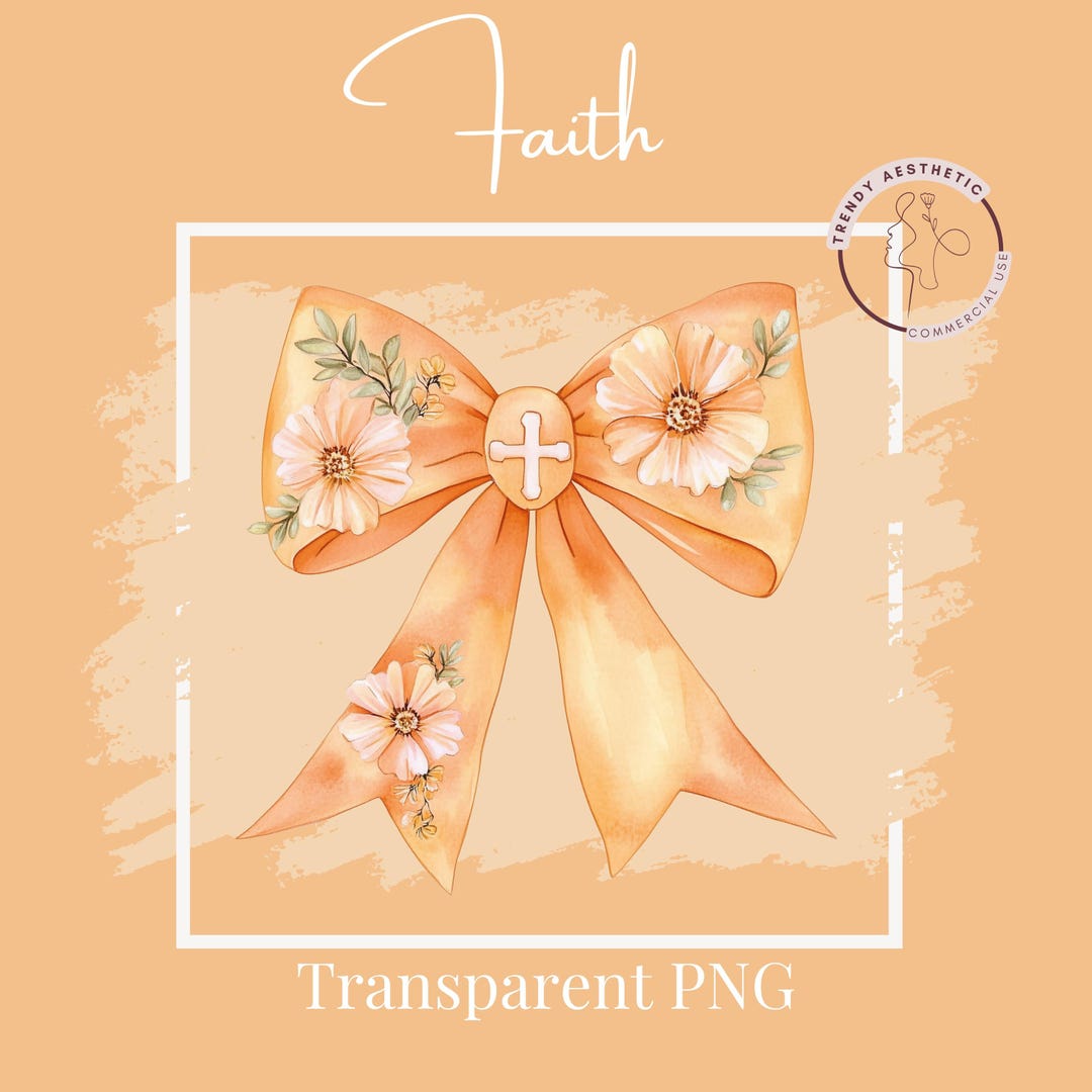 Christian Bow PNG | Floral Cross Bow Clipart | Faith-based Ribbon ...