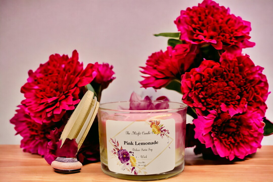 Pink Lemonade Deluxe Satin Soy Wax Candles - Etsy