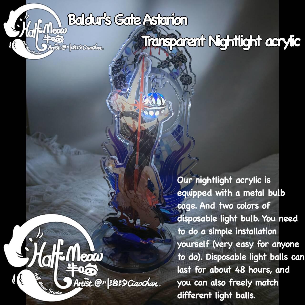 Baldur's Gate 3 Astarion Transparent Night Light Acrylic Stand in Stock ...