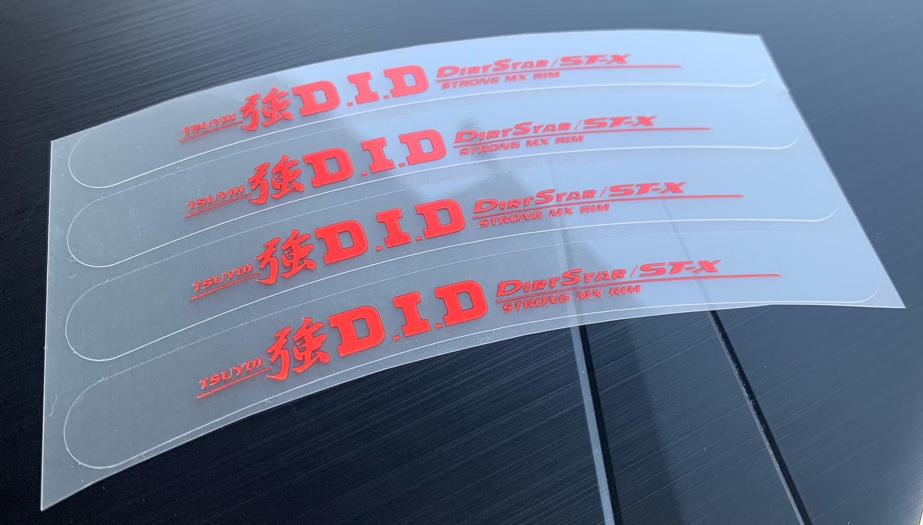 8 X DID DIRTSTAR Wheels Rims Motorcycle Motocross Supermoto MX Stickers ...