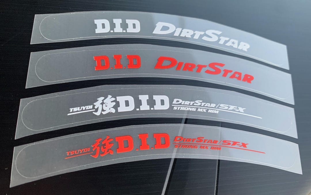 8 X DID DIRTSTAR Wheels Rims Motorcycle Motocross Supermoto MX Stickers ...