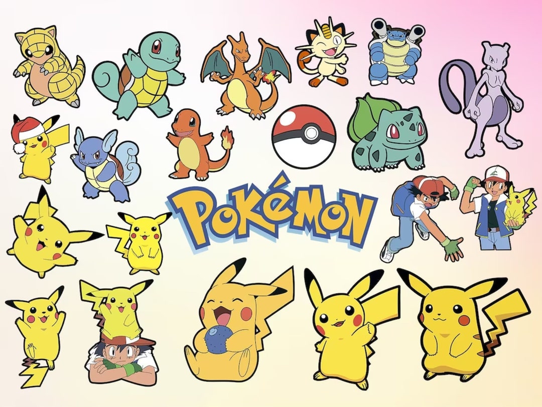500pokemon SVG Bundle, Pokemon Font Svg, Pikachu Svg Files for Cricut ...