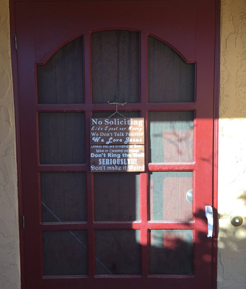 No Soliciting Sign Funny Clever 10 X 10 Wood - Etsy