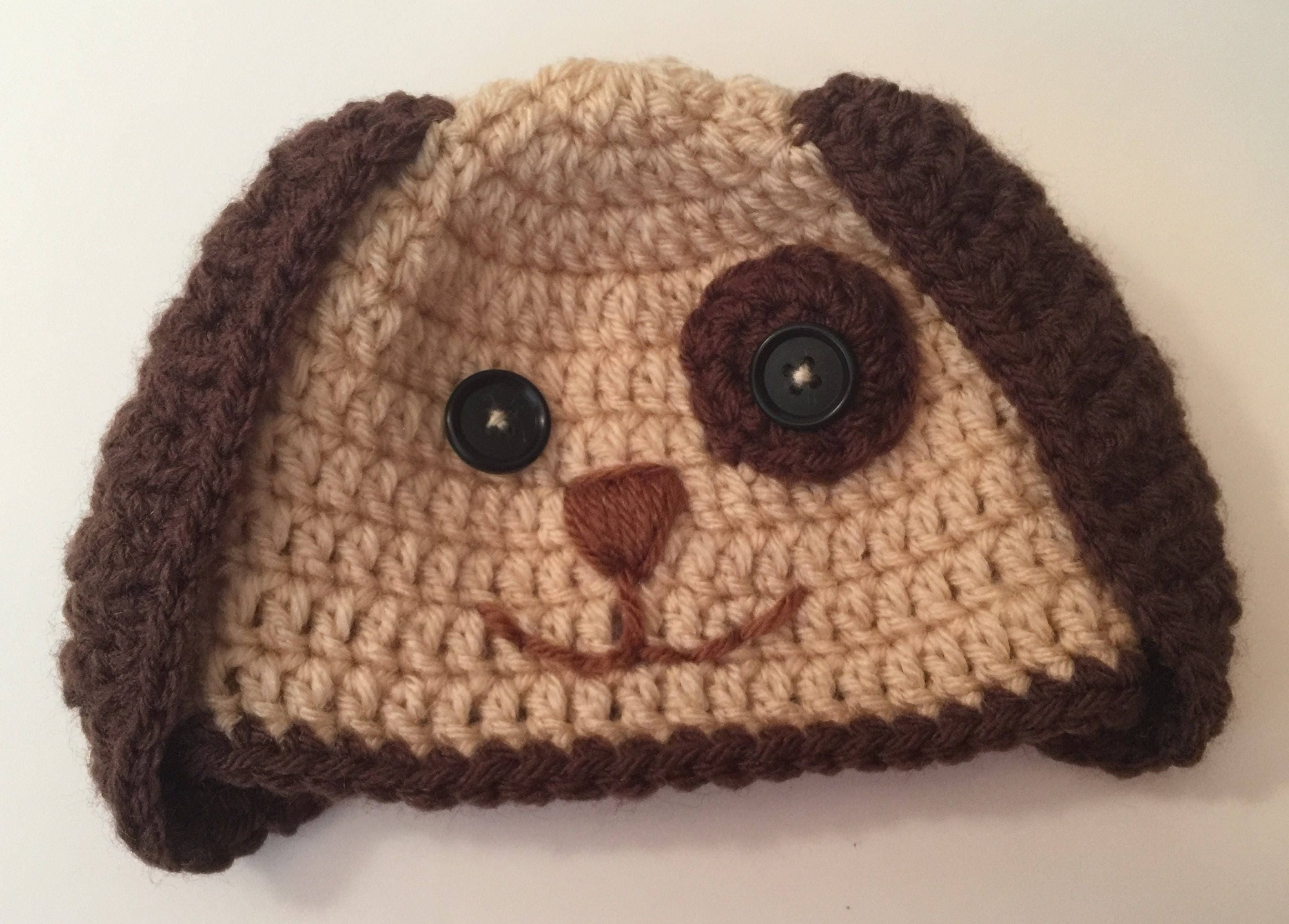 Puppy Dog Beanie Hat Crocheted Photo Prop Beanie | Etsy