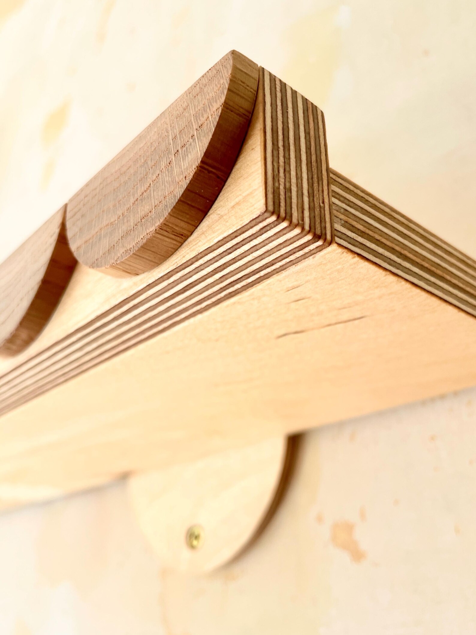 Art Deco Floating Shelf With Scallop Marquetry Frill | English Oak ...