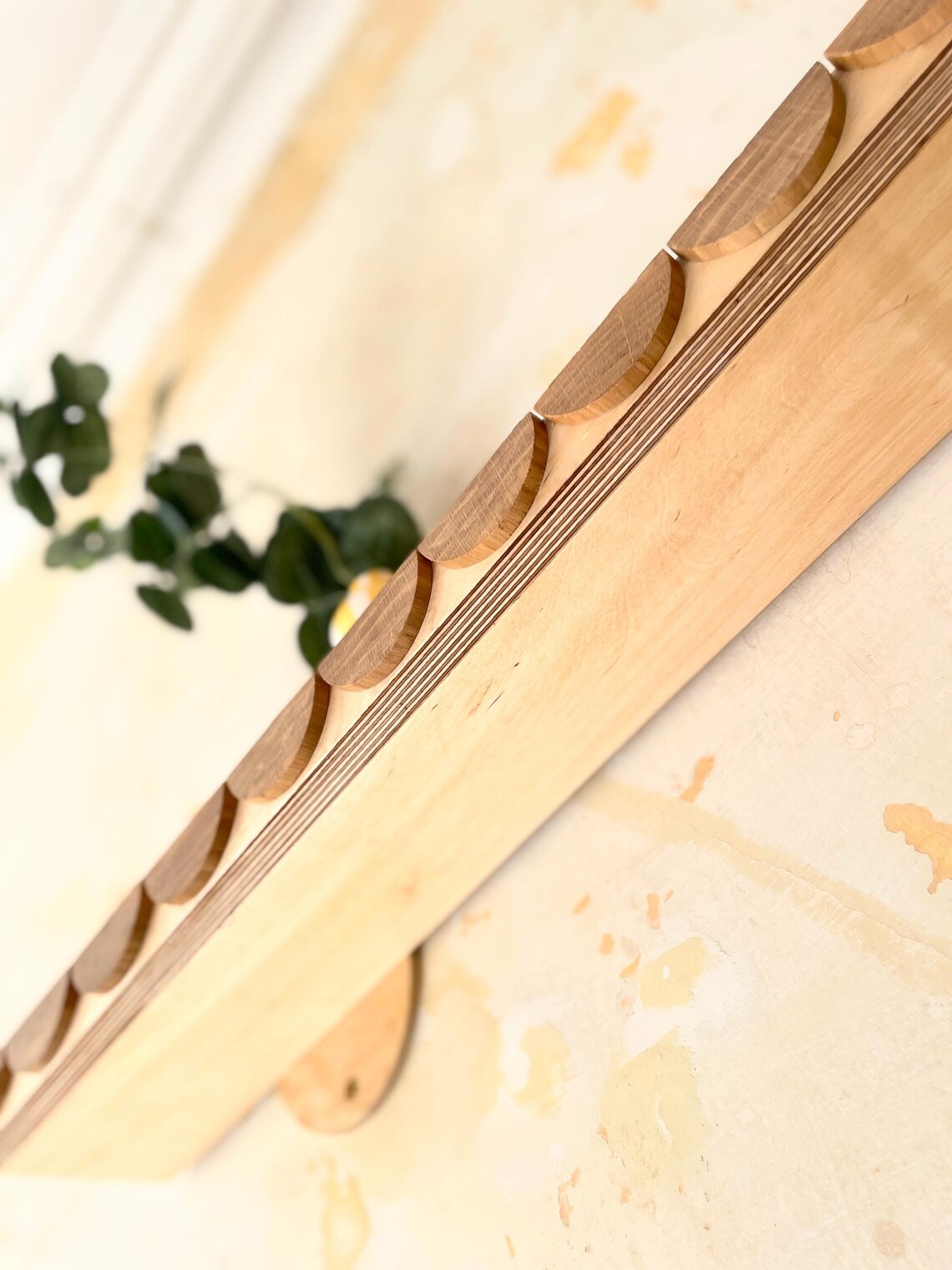 Art Deco Floating Shelf With Scallop Marquetry Frill | English Oak ...