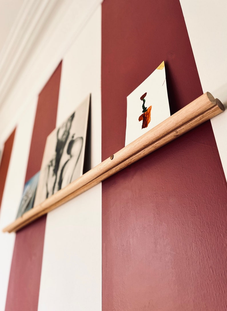 Oak Picture Shelf Two Spindle Oak Photo Shelf Modern Picture Ledge Oak ...