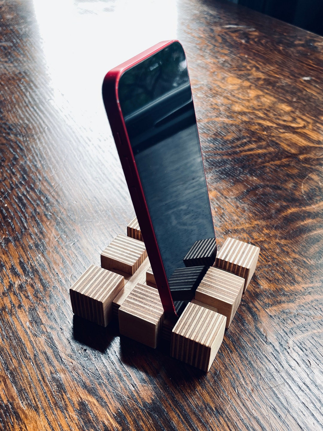 Universal Phone Stand | Birch Plywood Coaster & iPhone Stand | Modern ...