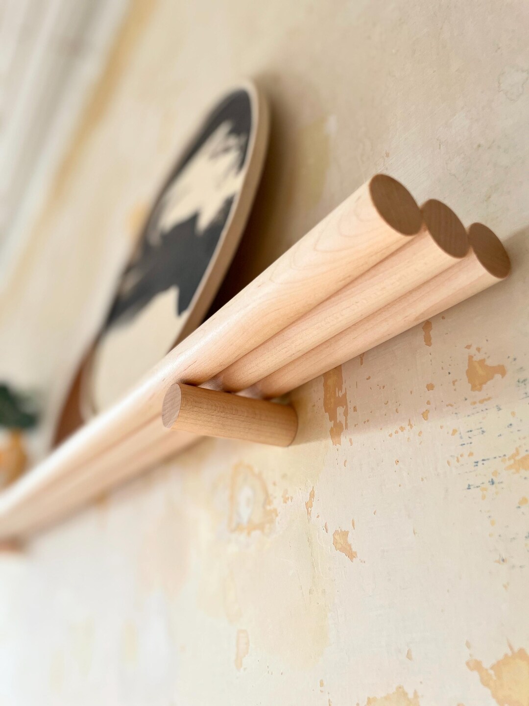 Maple Spindle Picture Shelf | Three Spindle Mid Century Modern Floating ...