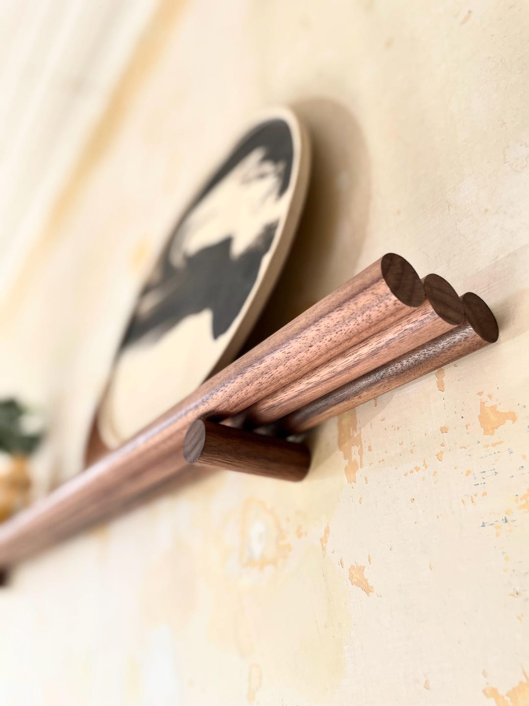 Three Spindle American Black Walnut Picture Shelf | Unique Mid Century ...