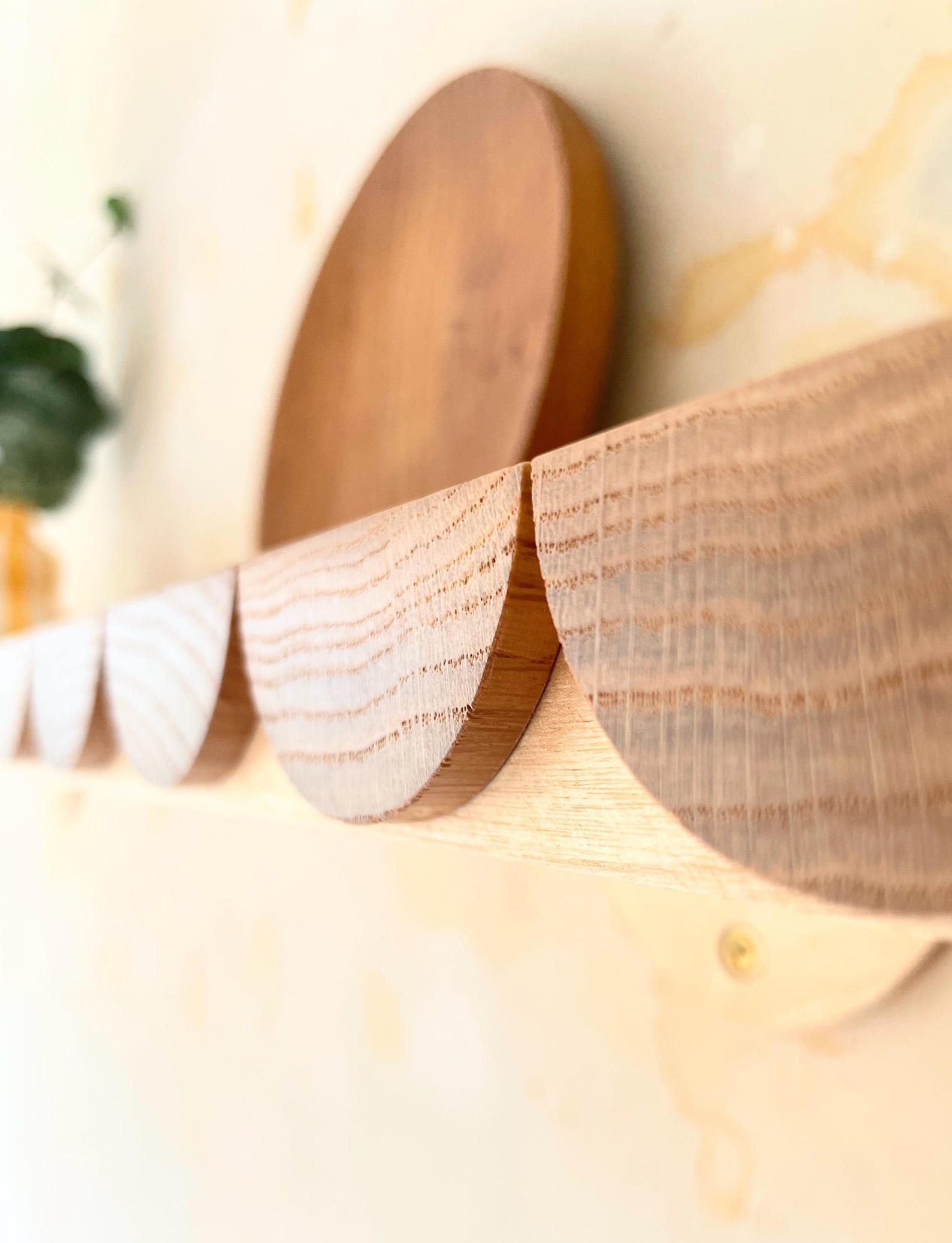Art Deco Floating Shelf With Scallop Marquetry Frill | English Oak ...