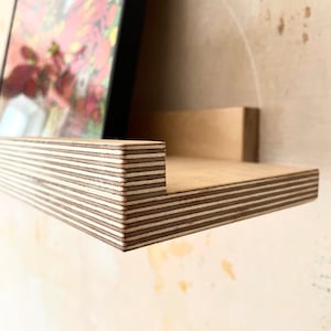 Birch Lipped Floating Shelf | Picture Gallery Wall Shelf | Modern ...