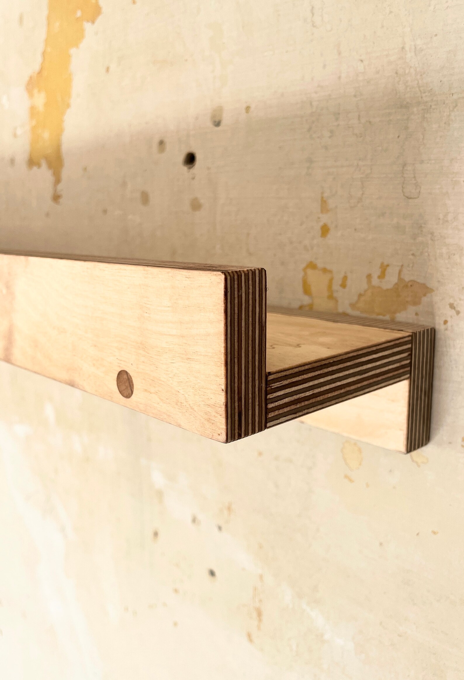 Birch Floating Shelf Lipped Picture Shelf Modern Shelving Walnut ...