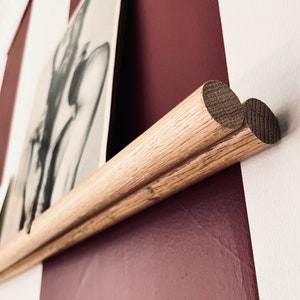 Oak Picture Shelf Two Spindle Oak Photo Shelf Modern Picture Ledge Oak ...