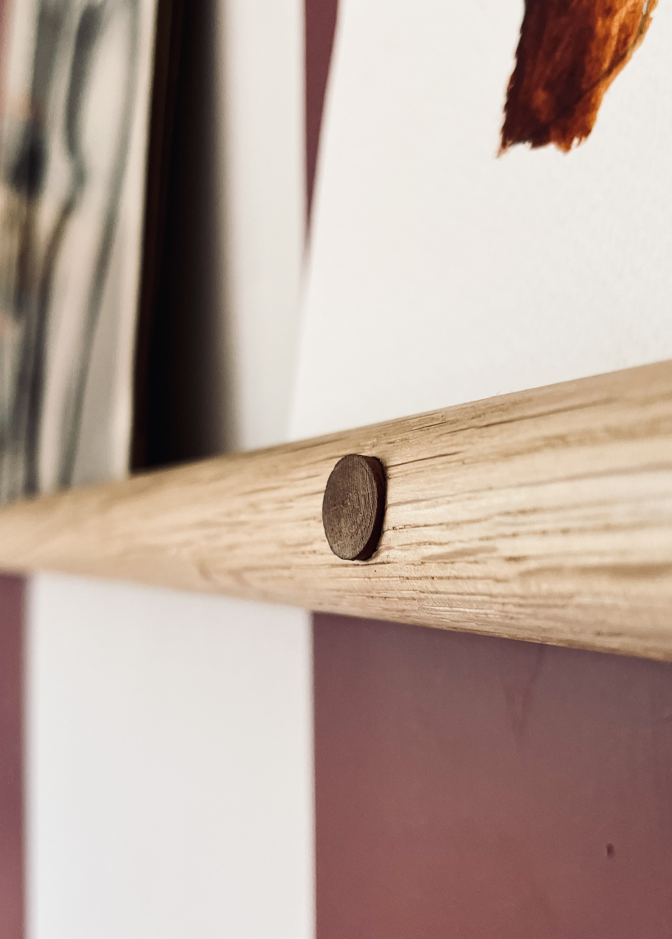 Oak Picture Shelf Two Spindle Oak Photo Shelf Modern Picture Ledge Oak ...