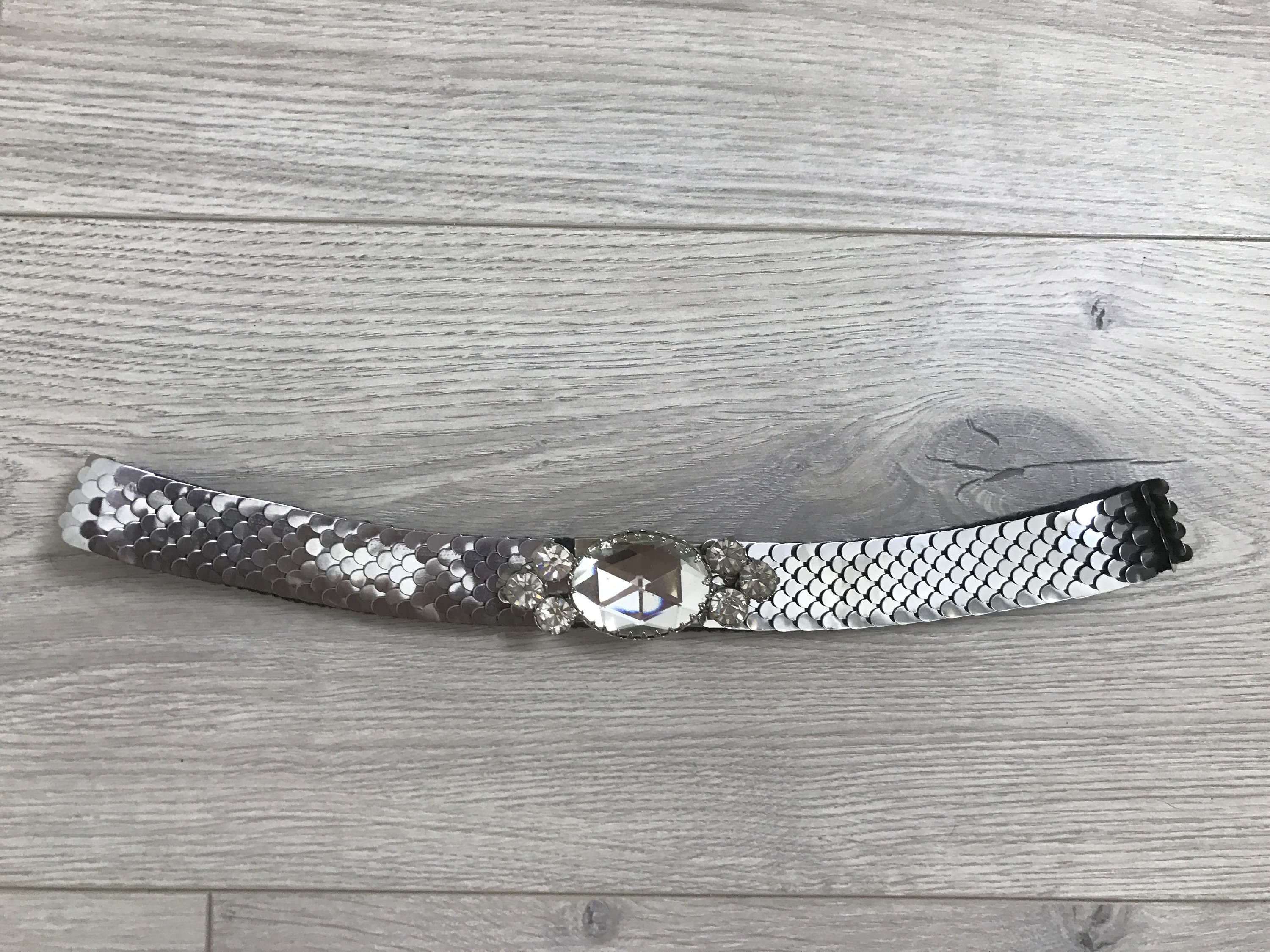 Gorgeous 70s Chrystal Stretch Metal Belt S M - Etsy