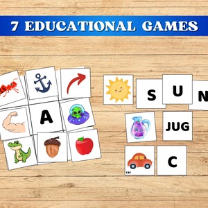 Educational Printable Games| CVC Word Building, Beginning Sounds ...