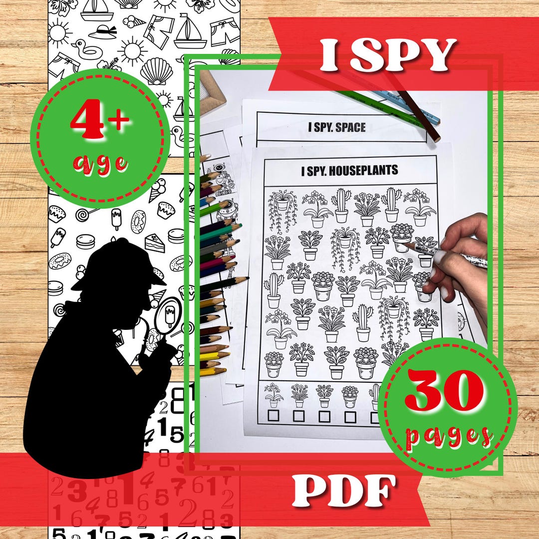 I Spy Activity – 30 Preschool Puzzle Pack, Find and Count (PDF) - Etsy