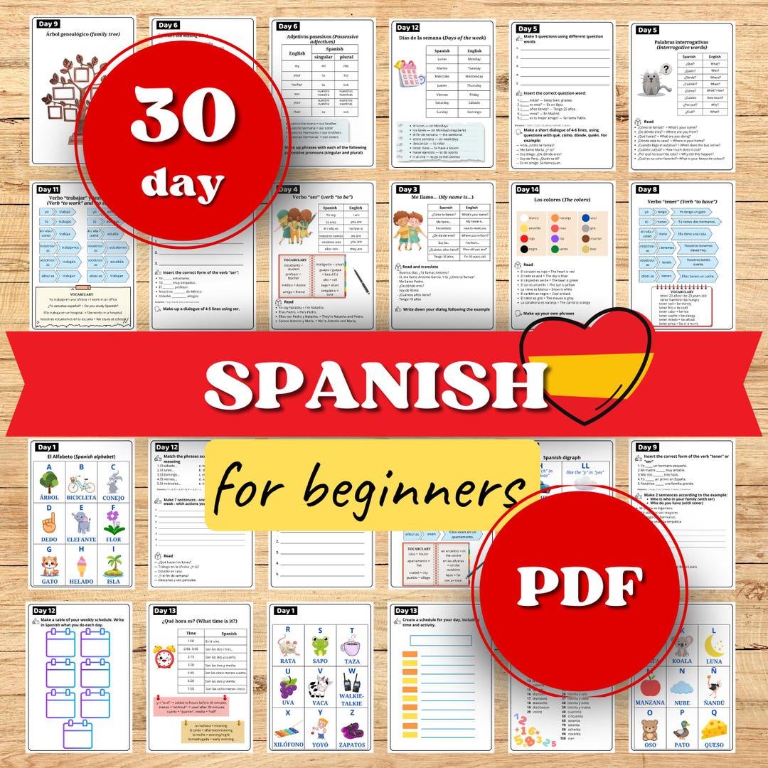 Spanish Lessons for Beginners. Spanish Curriculum 30 Days. for Home Schooling & Spanish Teacher ...