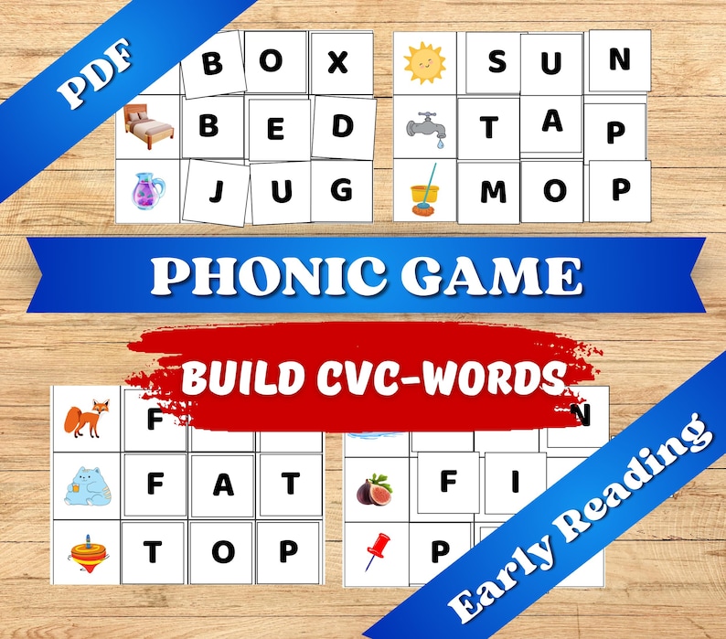 Build CVC Words. Printable Educational Game Early Reading. Download PDF ...