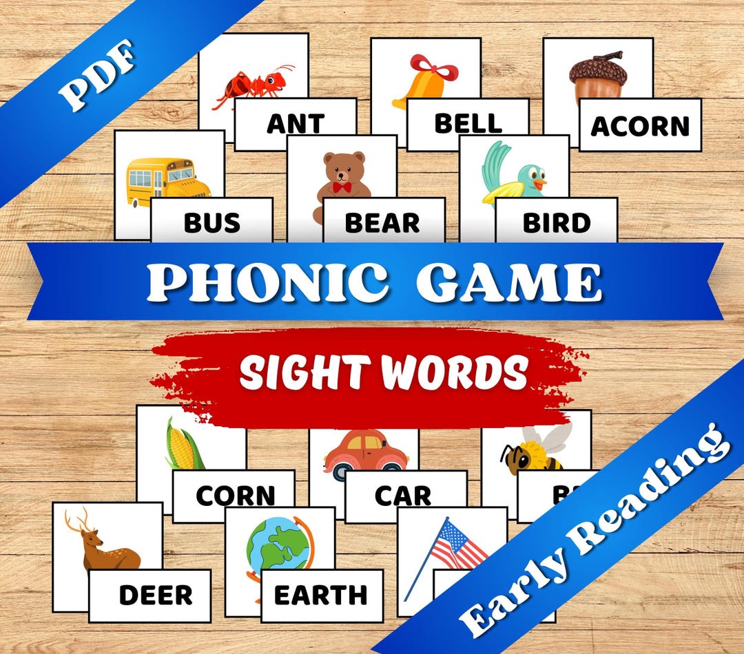 Phonics and Sight Words Activity Pack PDF. Early Reading Game for Kids ...