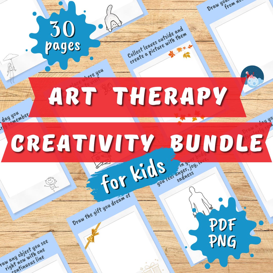 Childrens Art Therapy for Mental Health: 30 Art Therapy Worksheets for ...