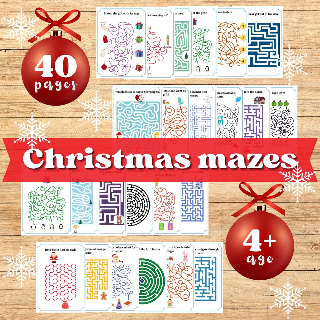 Christmas Printable Mazes for Kids. Christmas Busy Book for Kids ...