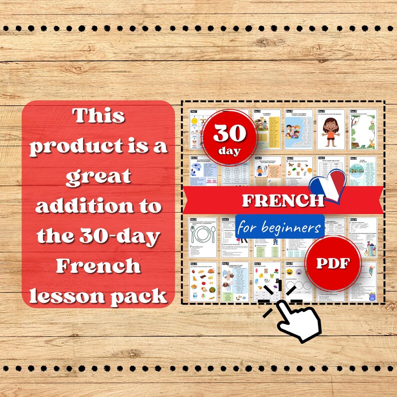 French A1 Vocabulary PDF Bundle: 265 Essential Beginner Words Printable ...