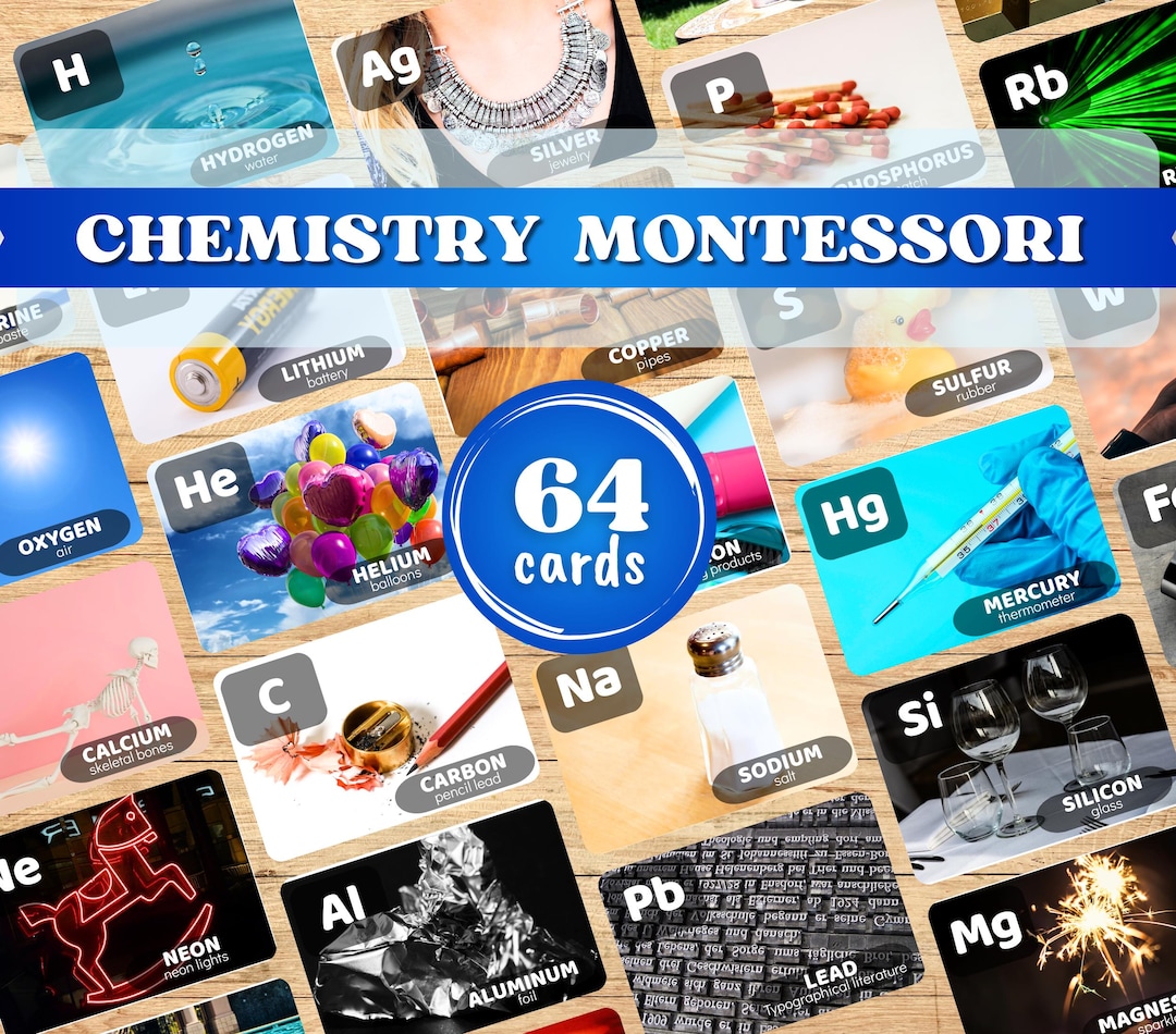 Montessori Chemistry Flashcards for Kids. Elements of the Periodic ...