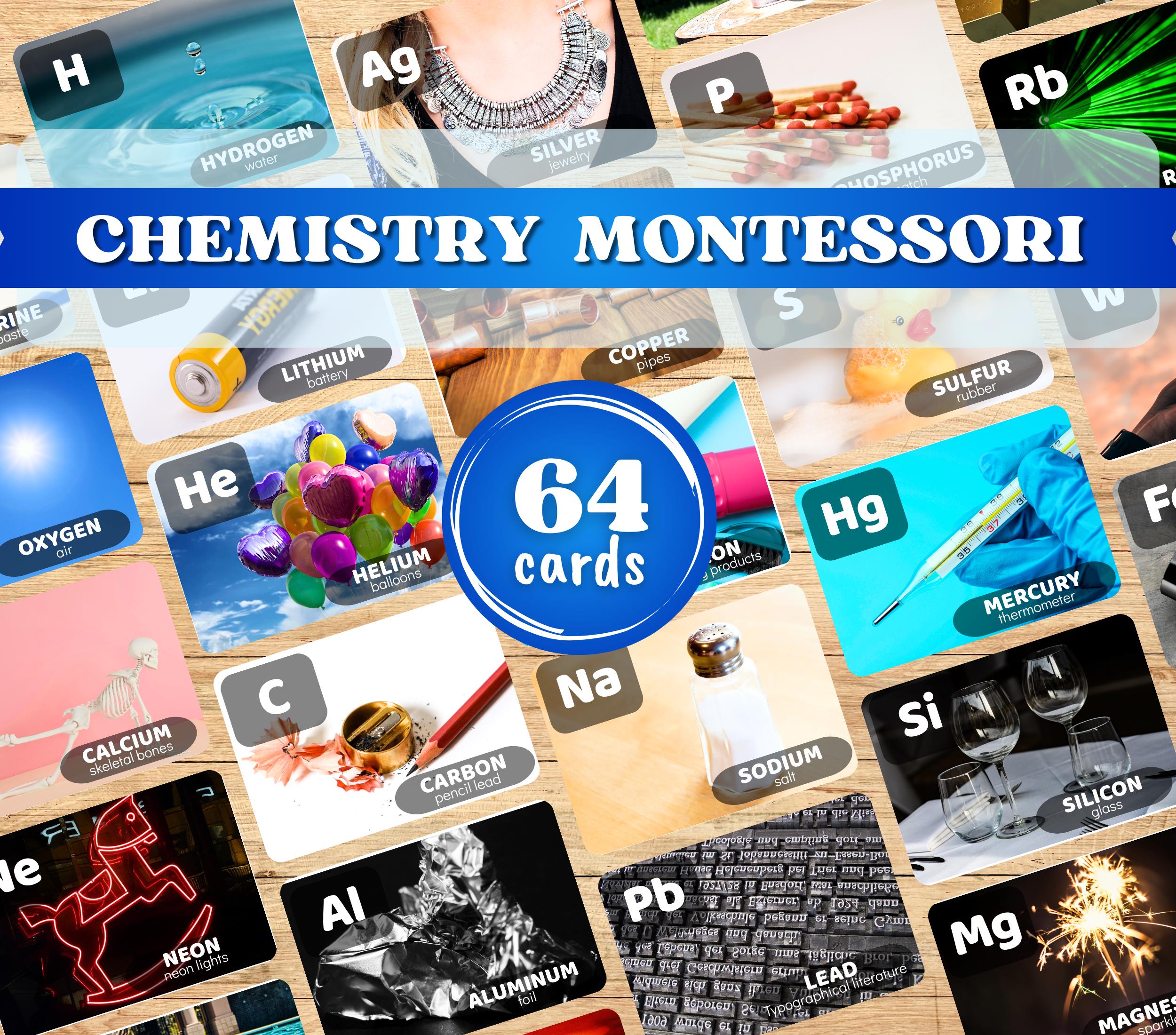Montessori Chemistry Flashcards for Kids. Elements of the Periodic ...