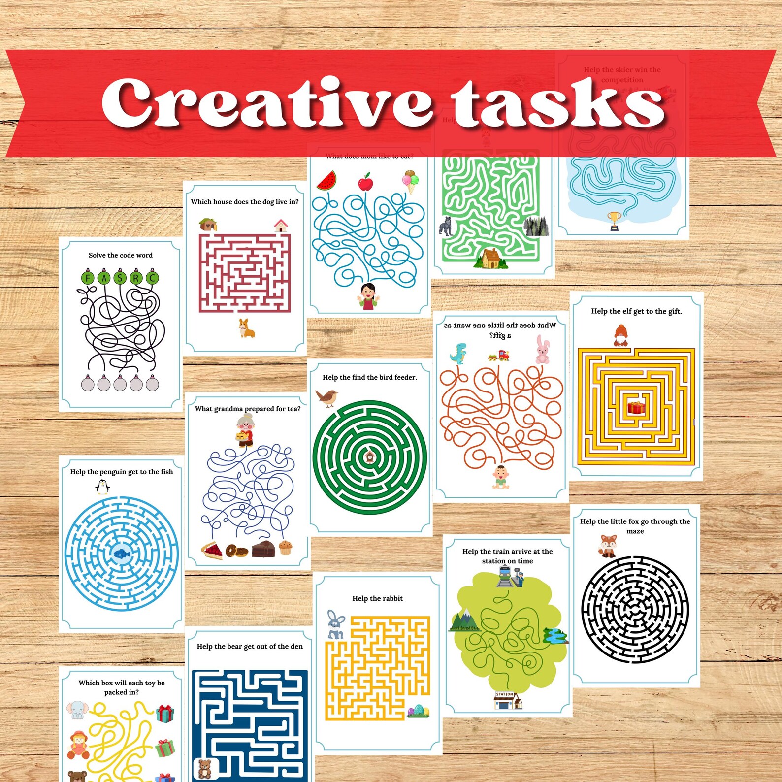 Maze Worksheets for Kids, 40-page Printable Busy Book (digital Product ...