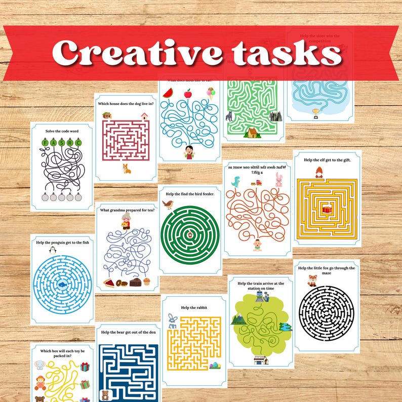 Maze Worksheets for Kids. 40 Maze Busy Book Printable. Labyrinth for ...