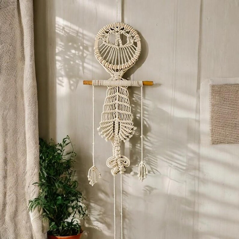 Skeleton Man Macrame Tapestry, Halloween Wall Hanging, Wall Decor ...