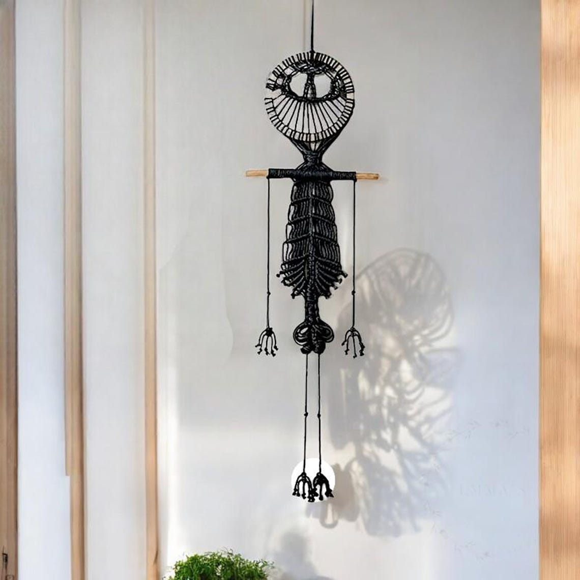 Skeleton Man Macrame Tapestry, Halloween Wall Hanging, Wall Decor ...