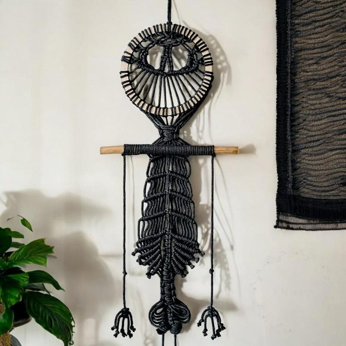 Skeleton Man Macrame Tapestry, Halloween Wall Hanging, Wall Decor ...