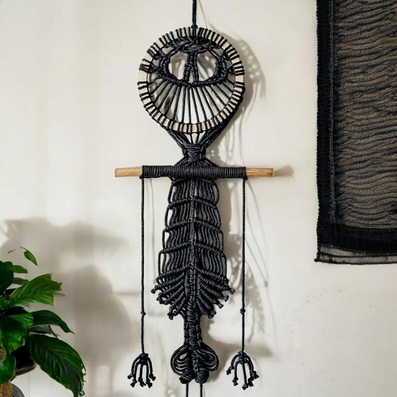Skeleton Man Macrame Tapestry, Halloween Wall Hanging, Wall Decor ...