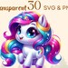 30 Rainbow Unicorn Clip Art Bundle SVG & PNG, Unicorn Tumbler Wrap ...