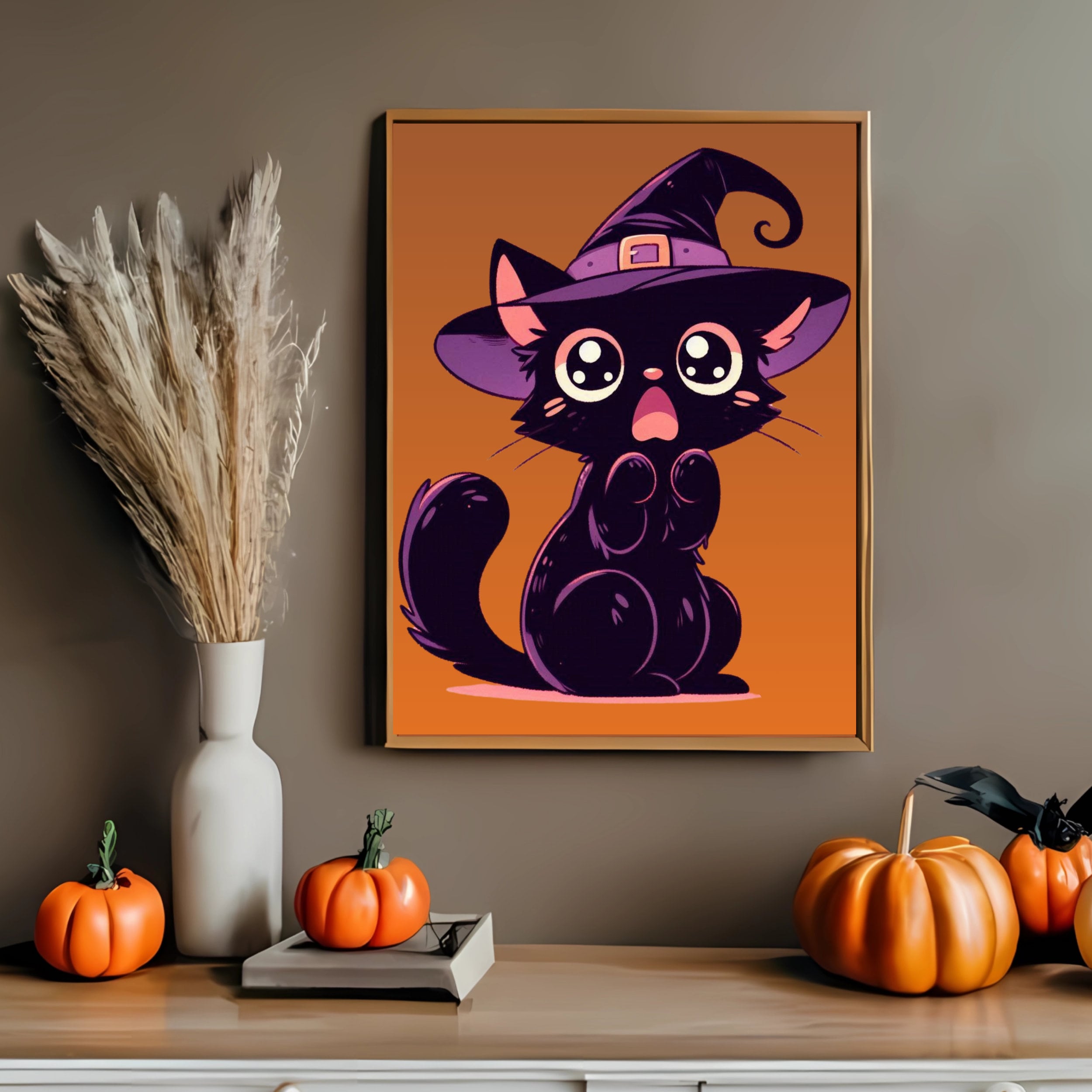 1 Black Cat Halloween Bundle SVG & PNG, Scared Black Cat, Halloween Cat ...