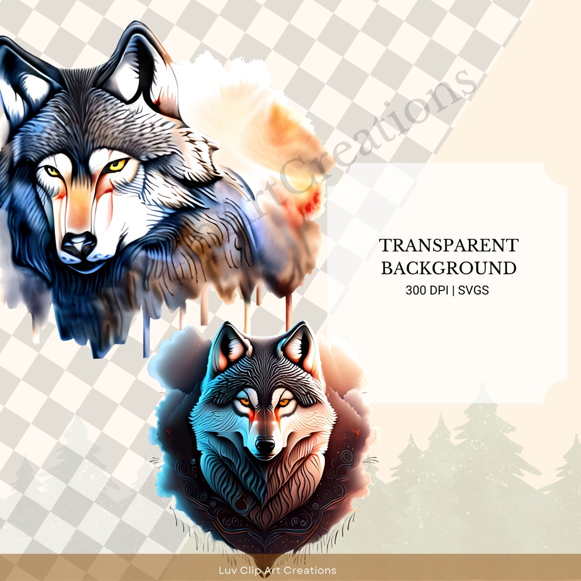 Wolf Clip Art, 3D Wolf SVG Bundle, Art Wolf Shirt Svg Wolf Files Lone ...