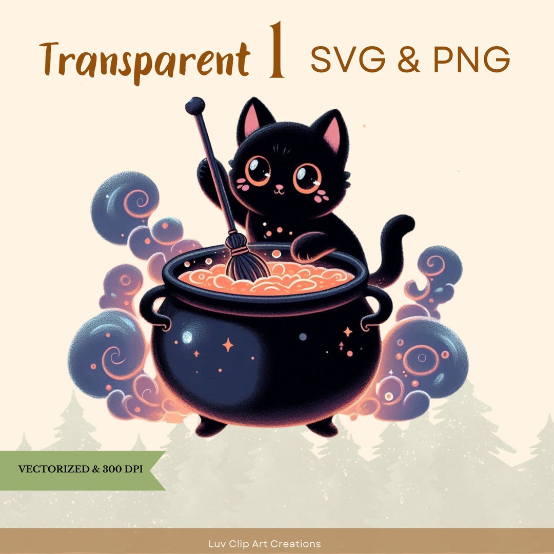 1 Black Cat Halloween Bundle SVG & PNG, Peeking Black Cat, Halloween ...