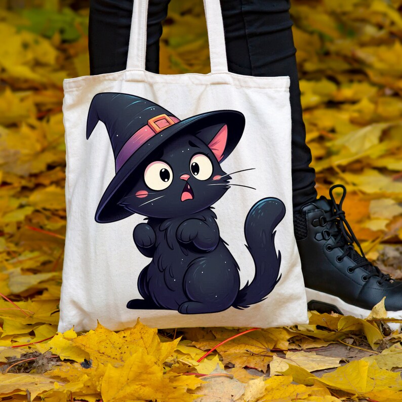 Halloween Black Cat Clipart Bundle, Witchy SVG PNG - Etsy