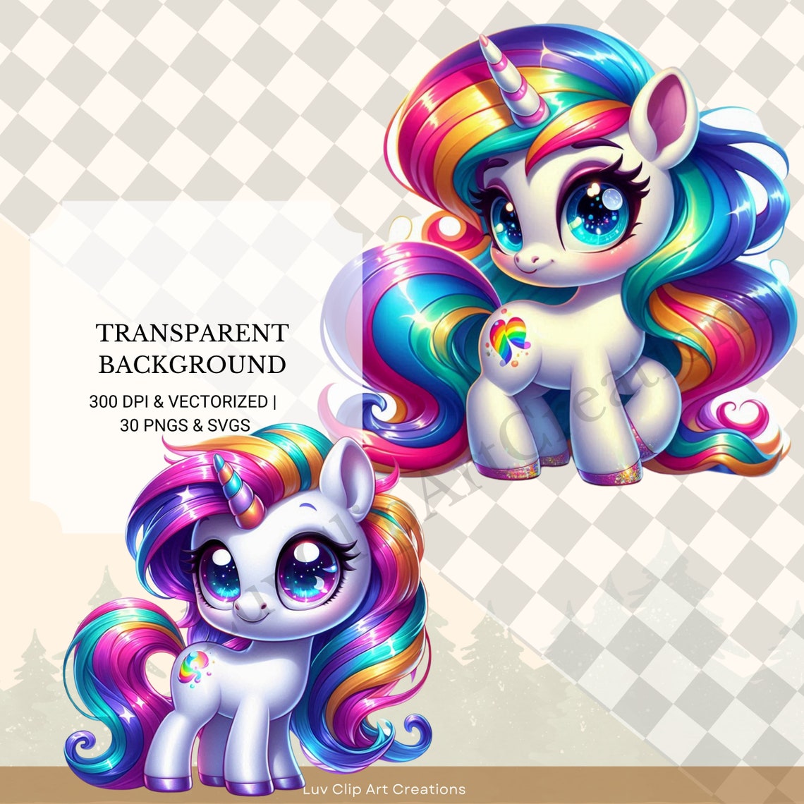 30 Rainbow Unicorn Clip Art Bundle SVG & PNG, Unicorn Tumbler Wrap ...