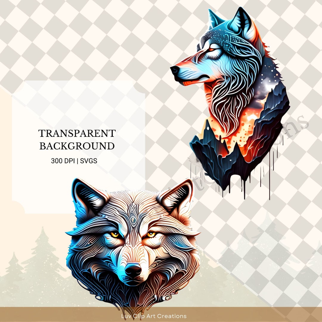 Wolf Clip Art, 3D Wolf SVG Bundle, Art Wolf Shirt Svg Wolf Files Lone ...