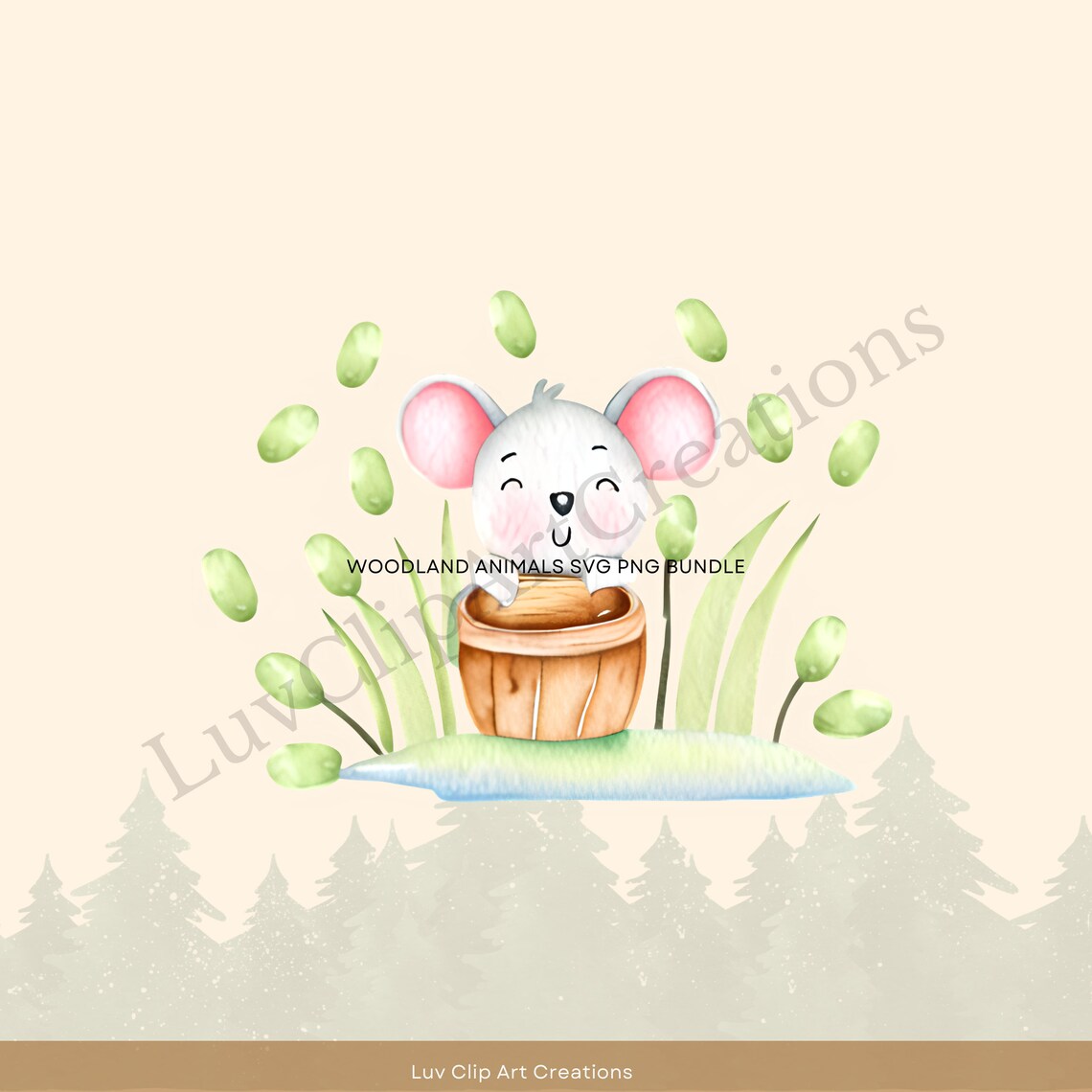 Woodland Animals Clip Art Bundle SVG&PNG, Boho Baby Clipart, Wolf Svg ...