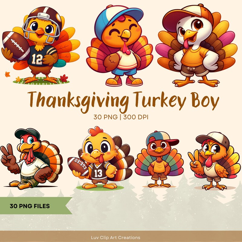 Football Turkey Clipart - Etsy