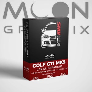 Vw Golf Mk5 Gti T-shirt Illustration Design 1 Pack Sticker SVG PNG EPS ...