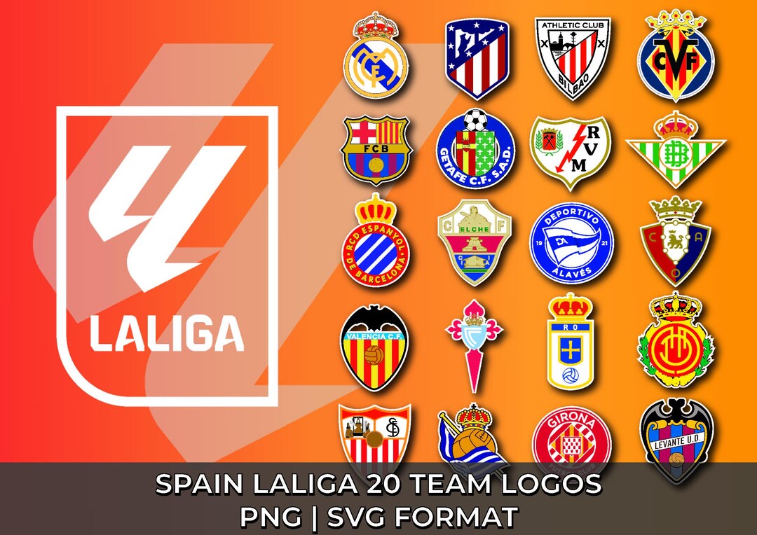 La Liga 25/26 Inspired Team Logos Bundle | 20 PNG & SVG Files | Spanish ...