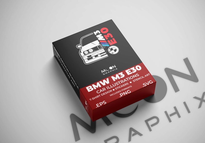 Bmw E30 M3 Clipart T-shirt Illustration Design 1 Pack Sticker SVG PNG ...