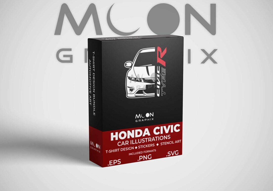 Honda Civic Type R T-shirt Illustration Design 1 Pack Sticker SVG PNG ...